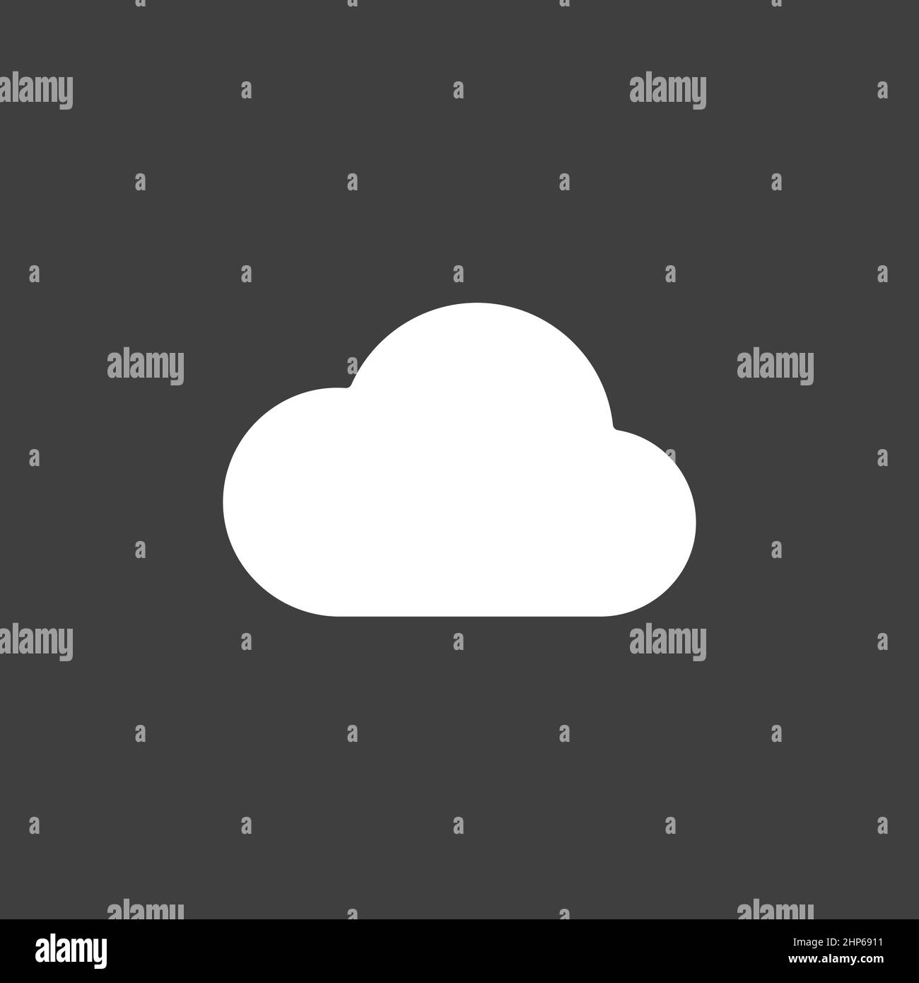 Cloud vector isolated flat icon on dark background. Weather sign Stock ...