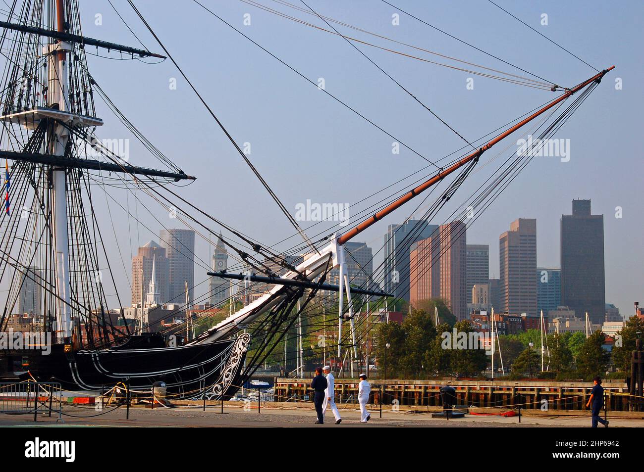 Uss constitution historic ship and skyline hi-res stock photography and ...
