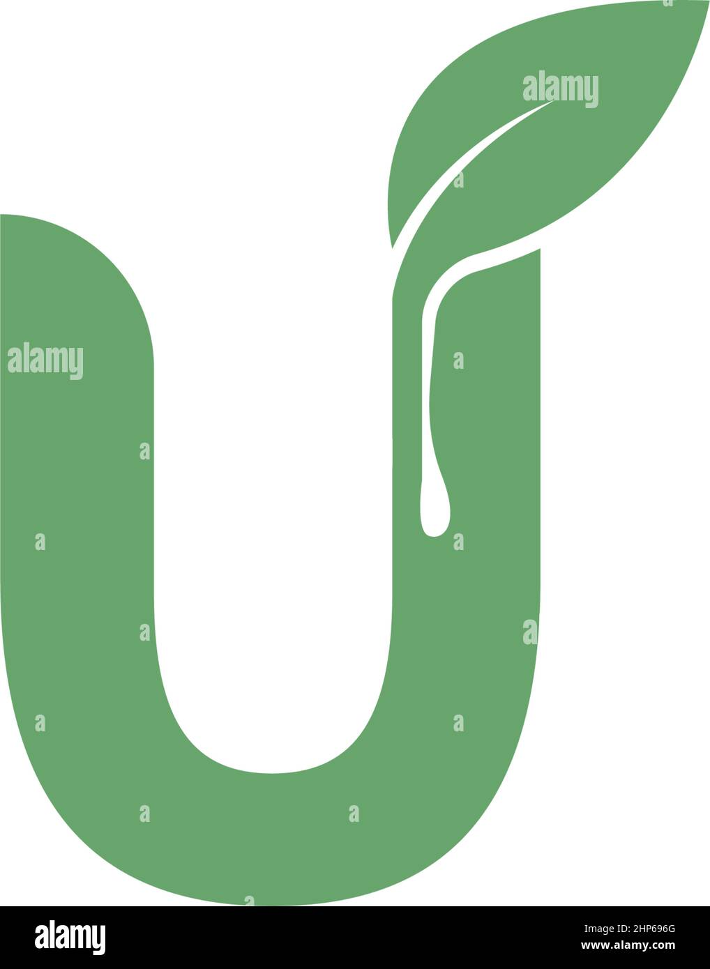 Letter U icon leaf design concept template Stock Vector Image & Art - Alamy