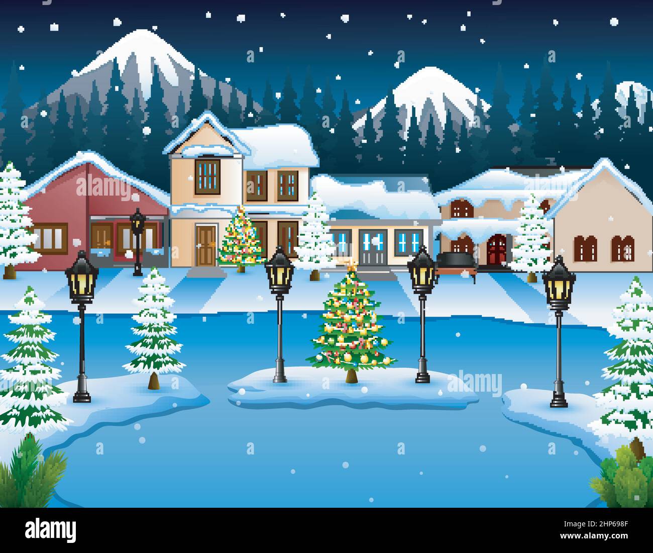 Mountain village Stock Vector Images - Alamy