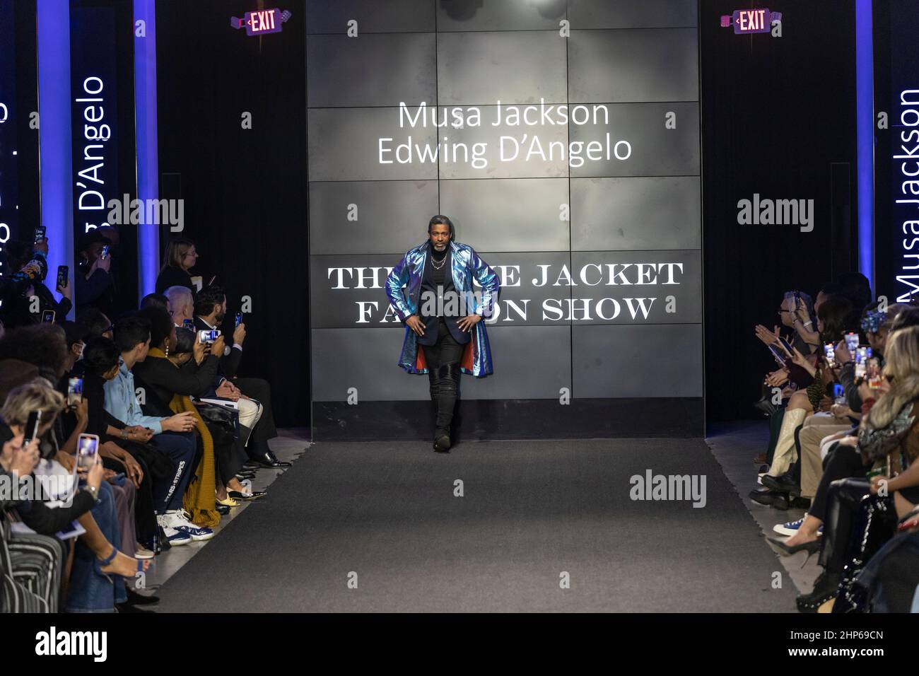 Musa Jackson wearing dress by Edwing D'Angelo walks runway for The Blue ...