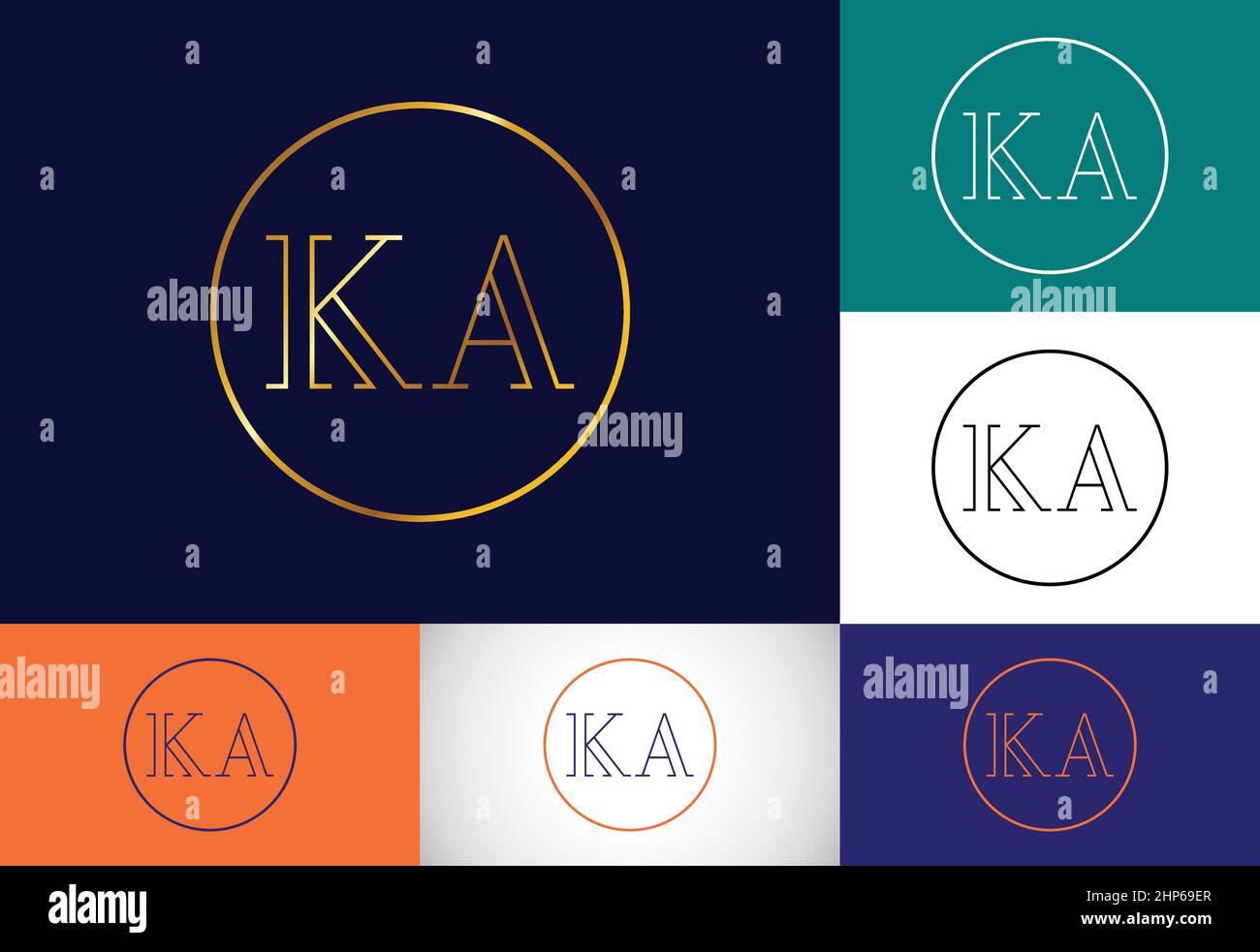Initial Monogram Letter K A Logo Design Vector Template. KA Letter Logo ...