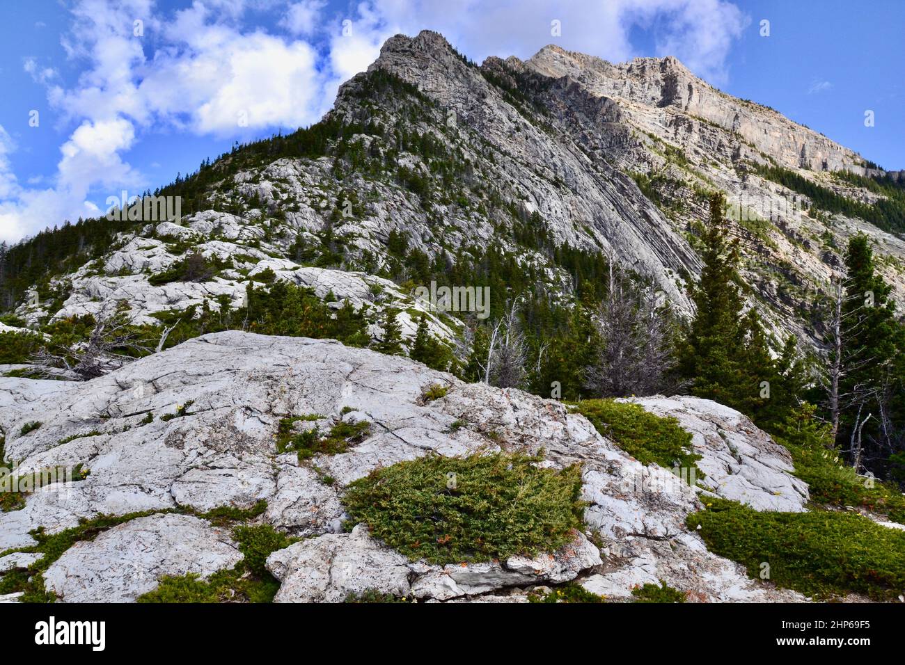 Scenic landscape at top of Bears Hump trail at Waterton Lakes National ...