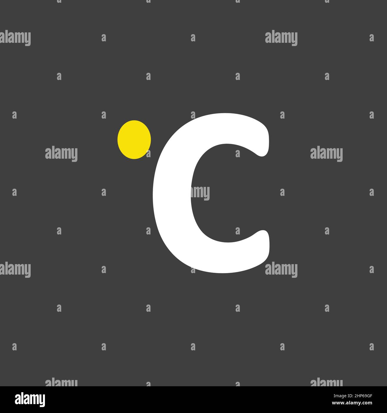 Celsius degrees vector flat icon on dark background. Weather sign Stock ...