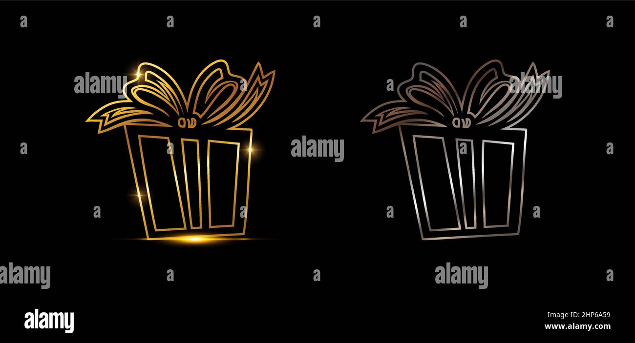 Golden and Silver Surprise Box Vector Sign Stock Vector Image & Art - Alamy