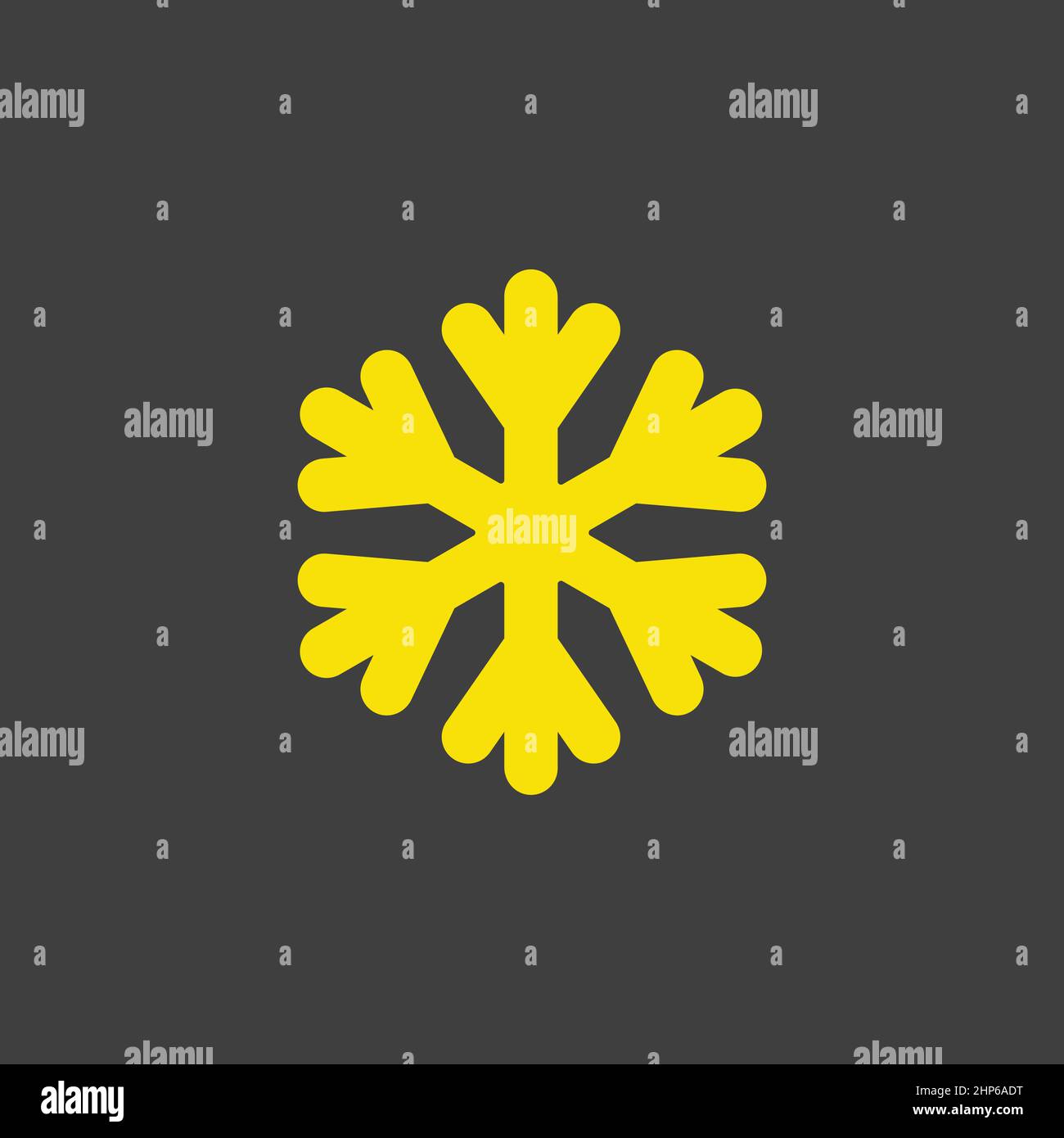Snowflakes vector isolated flat icon on dark background. Weather sign ...