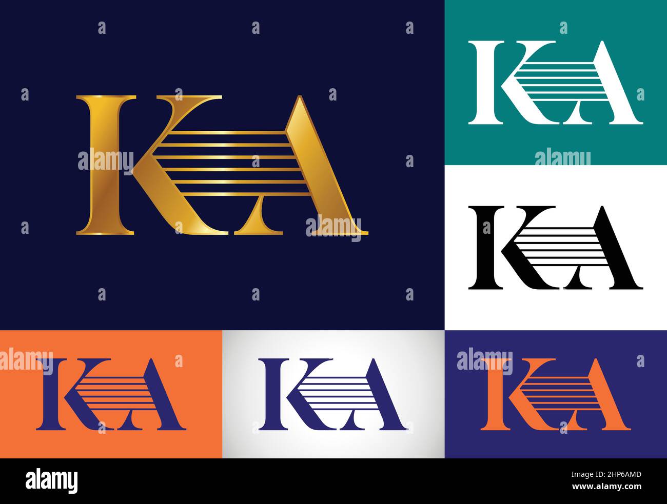 Initial Monogram Letter K A Logo Design Vector Template. KA Letter Logo ...