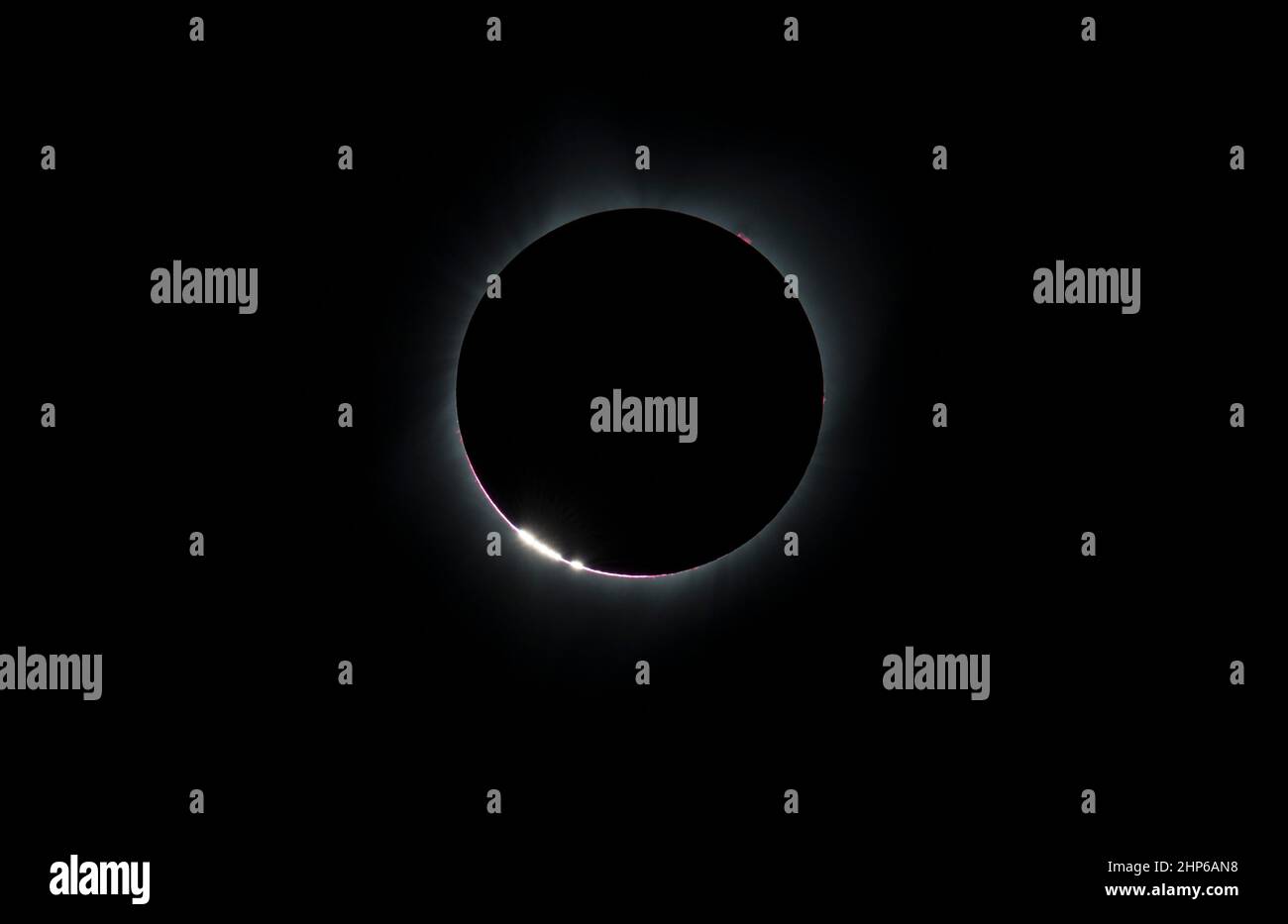 The Bailey's Beads effect is seen as the moon makes its final move over ...