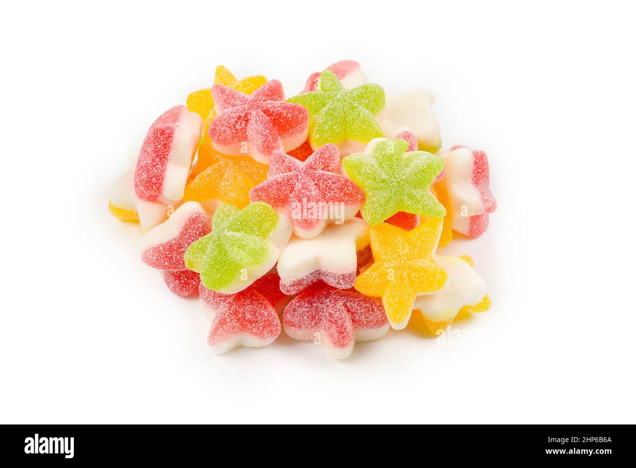 Juicy colorful jelly stars sweets isolated on white. Gummy candies ...