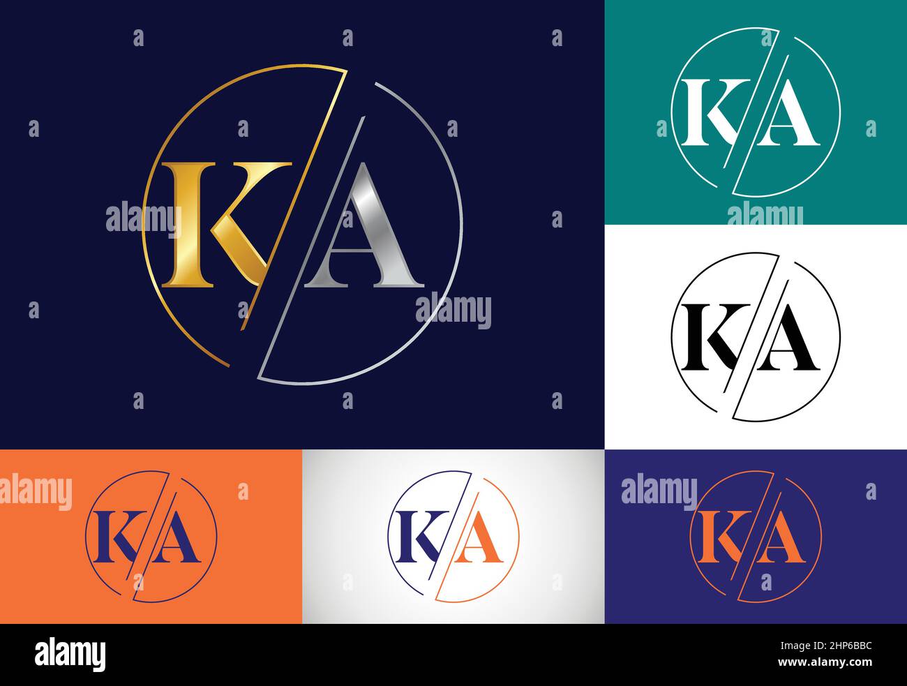 Initial Monogram Letter K A Logo Design Vector Template. KA Letter Logo ...