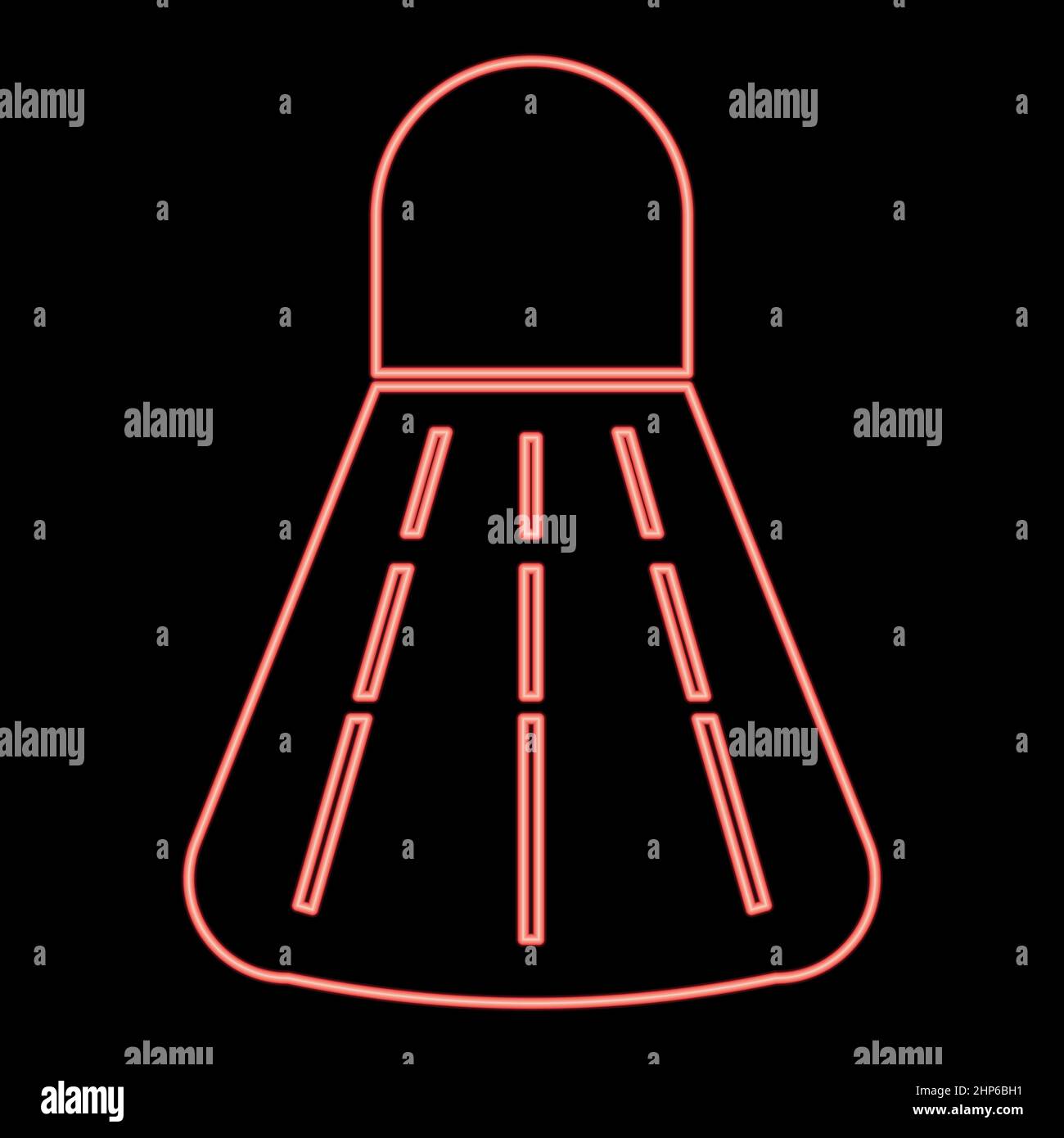 Neon badminton shuttlecock red color vector illustration flat style ...