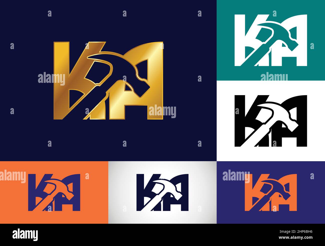 Initial Monogram Letter K A Logo Design Vector Template. KA Letter Logo ...