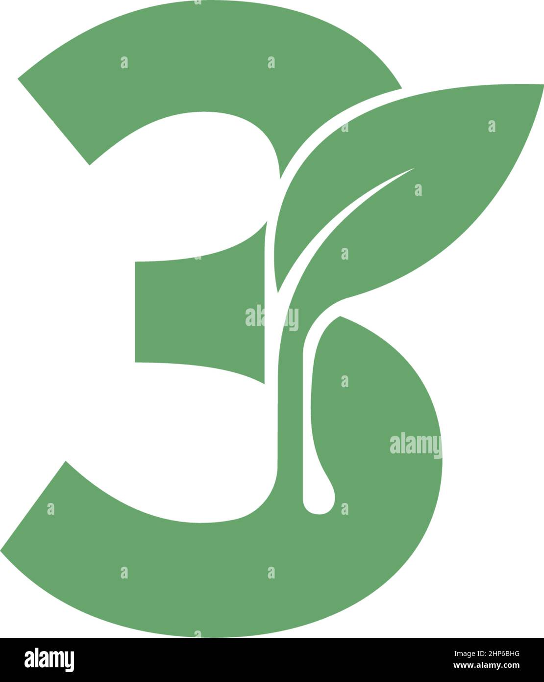 Number 3 icon leaf design concept template Stock Vector Image & Art - Alamy