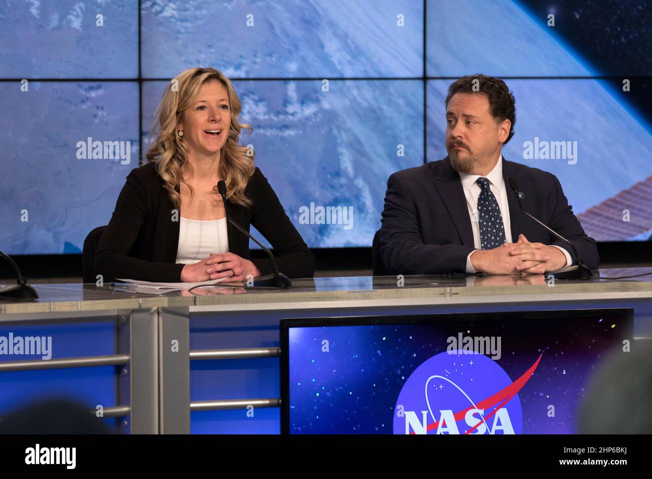 In the Kennedy Space Center’s Press Site auditorium, Jessica Jensen ...