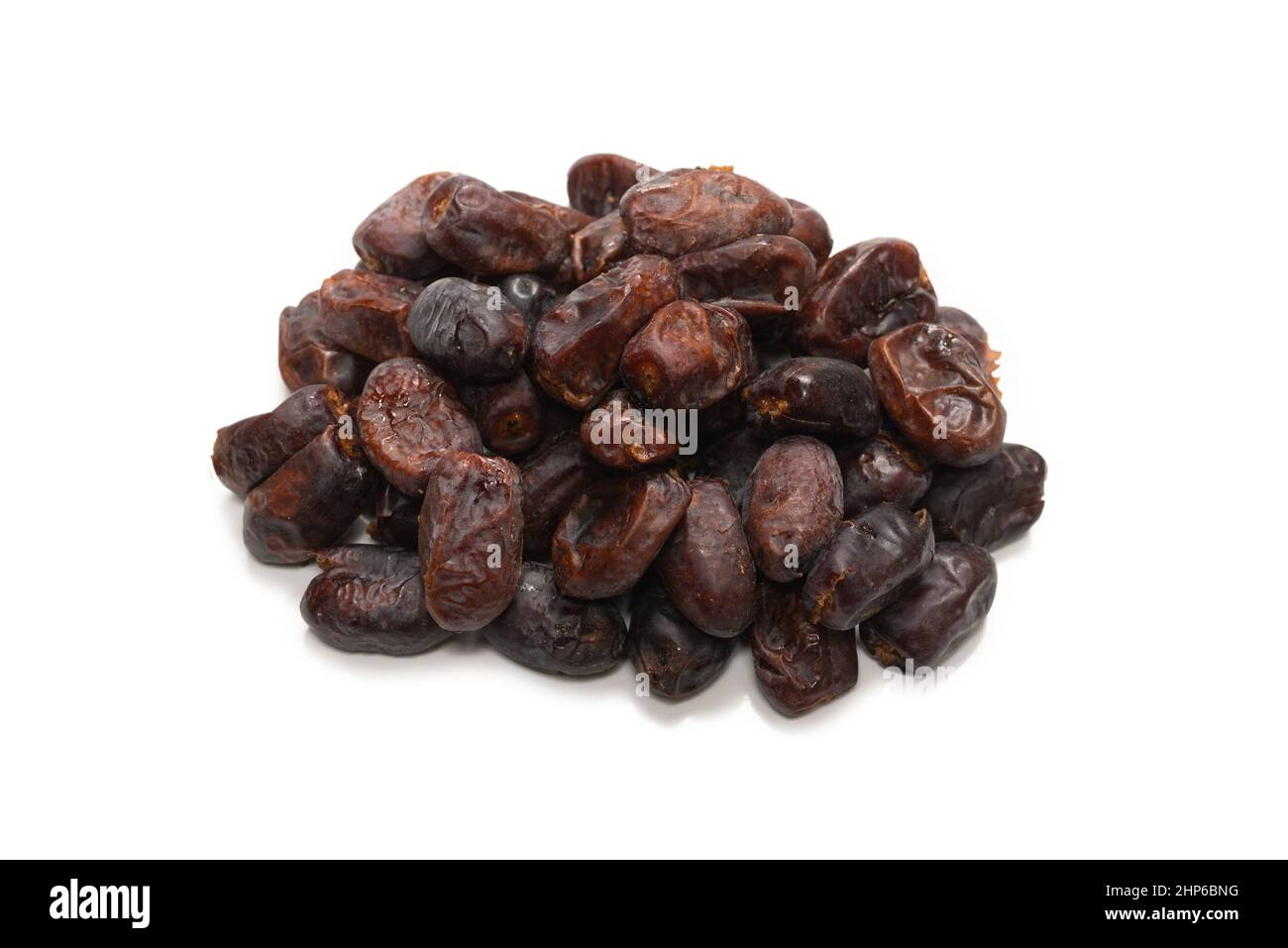 Dried dates isolated on white background. Top view Stock Photo - Alamy