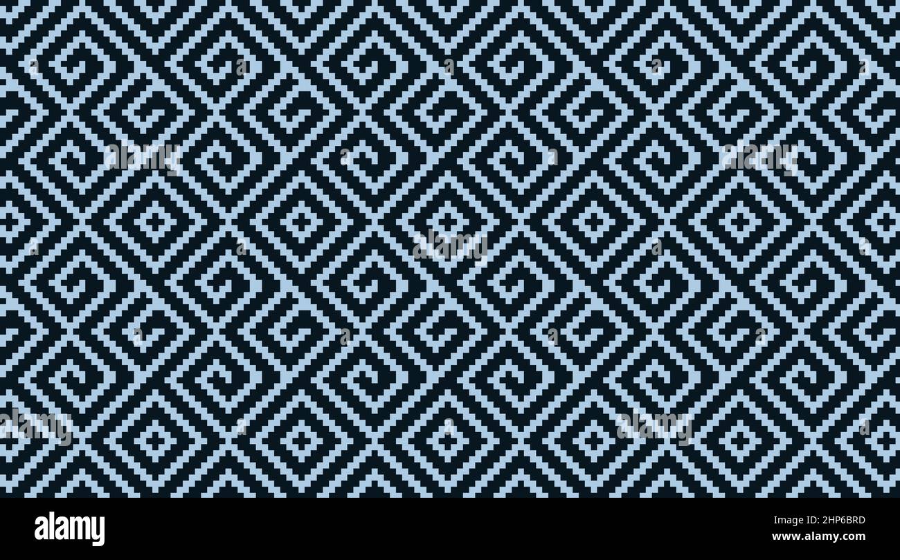 3D illustration of a blue African pattern Stock Photo - Alamy