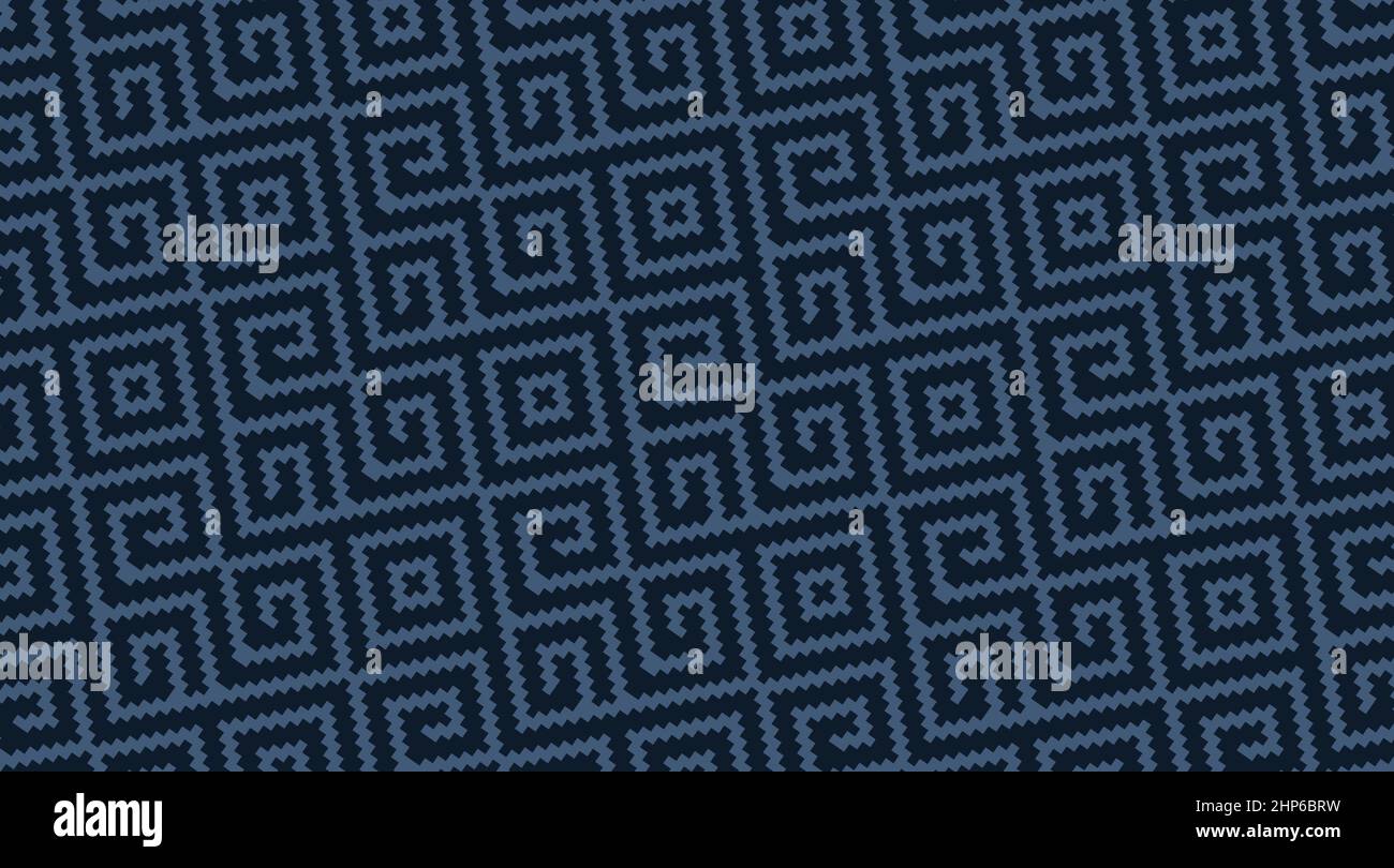 3D illustration of a blue African pattern Stock Photo - Alamy