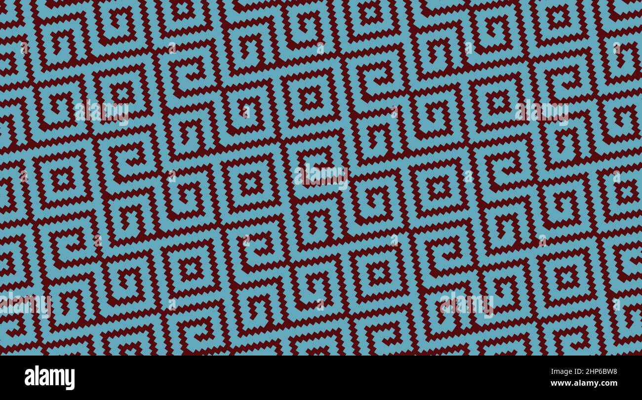 3D illustration of a blue African pattern Stock Photo - Alamy