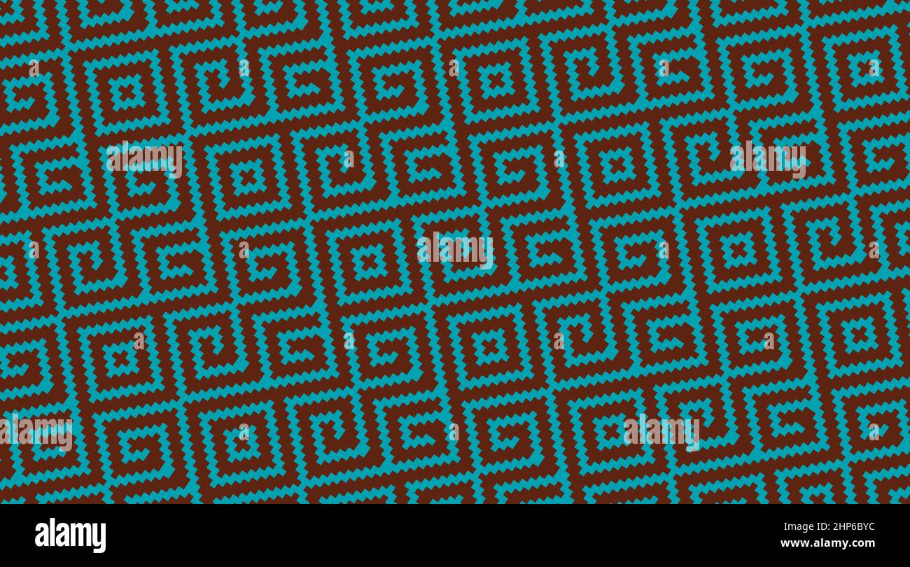 3D illustration of a blue African pattern Stock Photo - Alamy