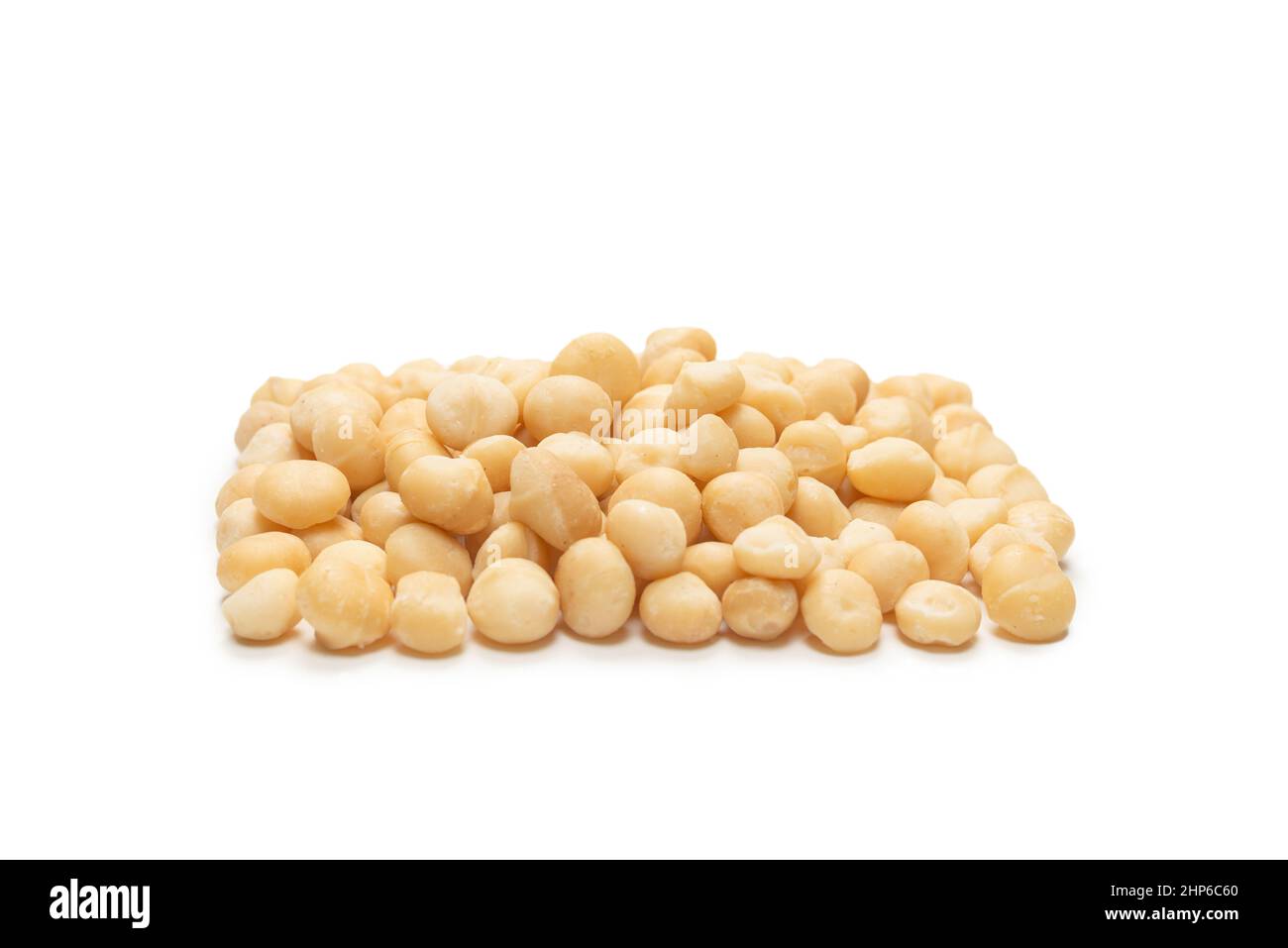 Macadamia nuts isolated on white background. Top view Stock Photo - Alamy