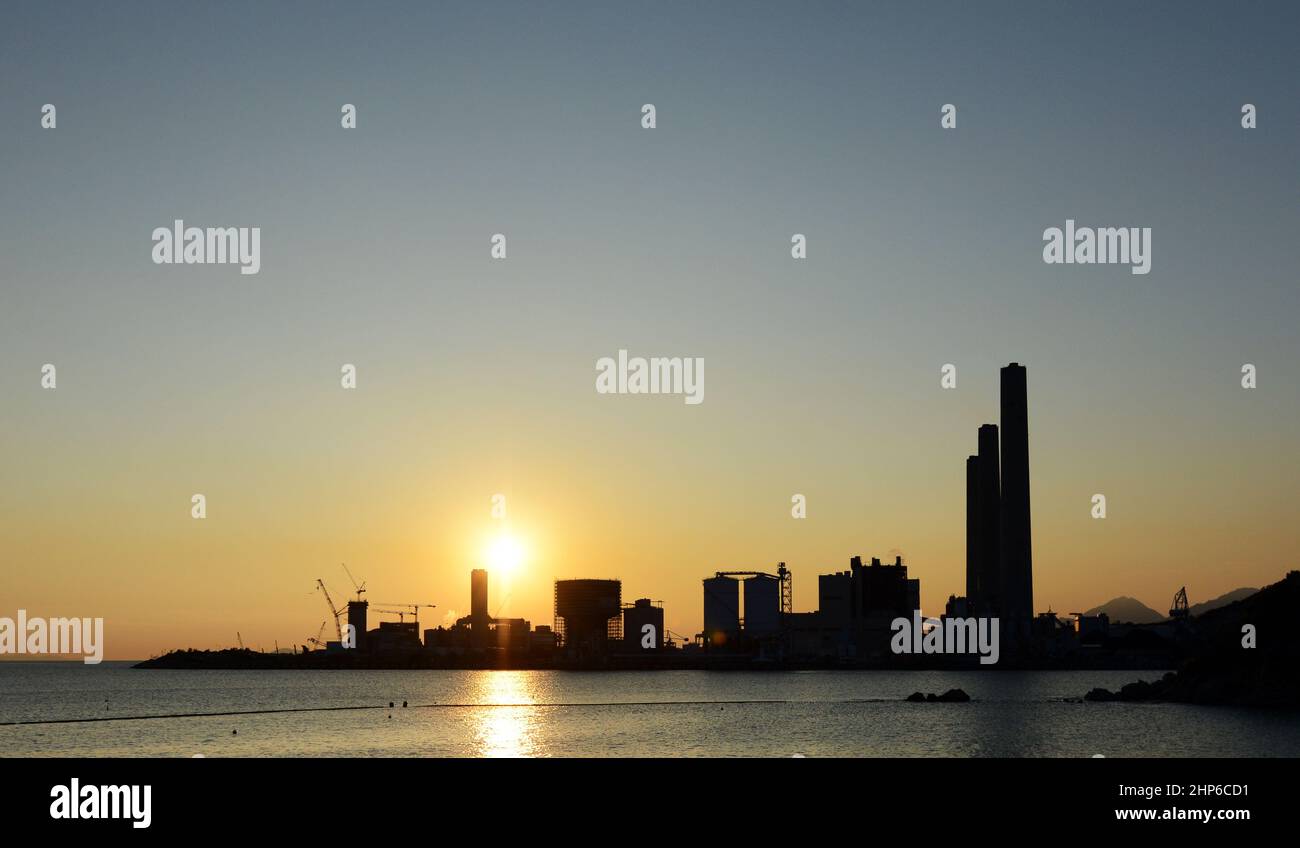 View of the HK Electric power station on Lamma island, Hong Kong Stock ...