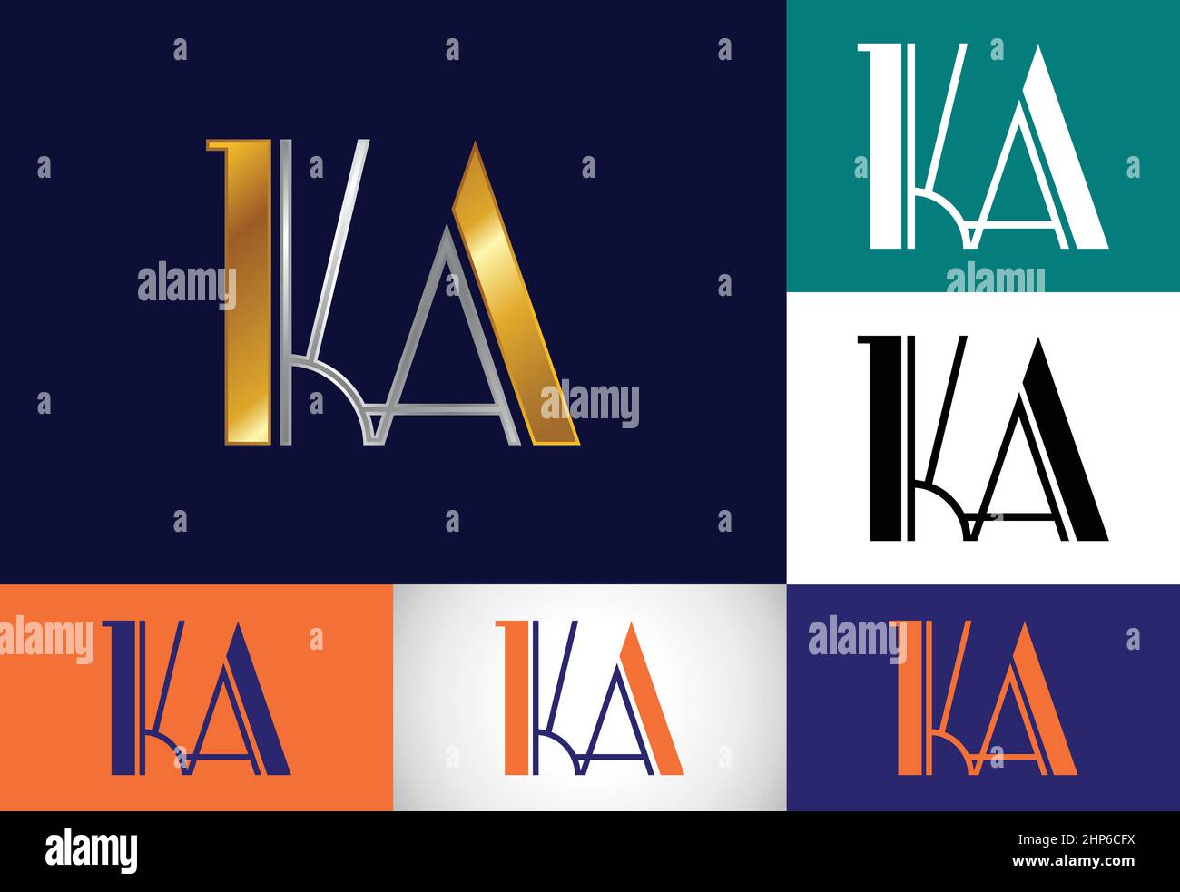 Initial Monogram Letter K A Logo Design Vector Template. KA Letter Logo ...