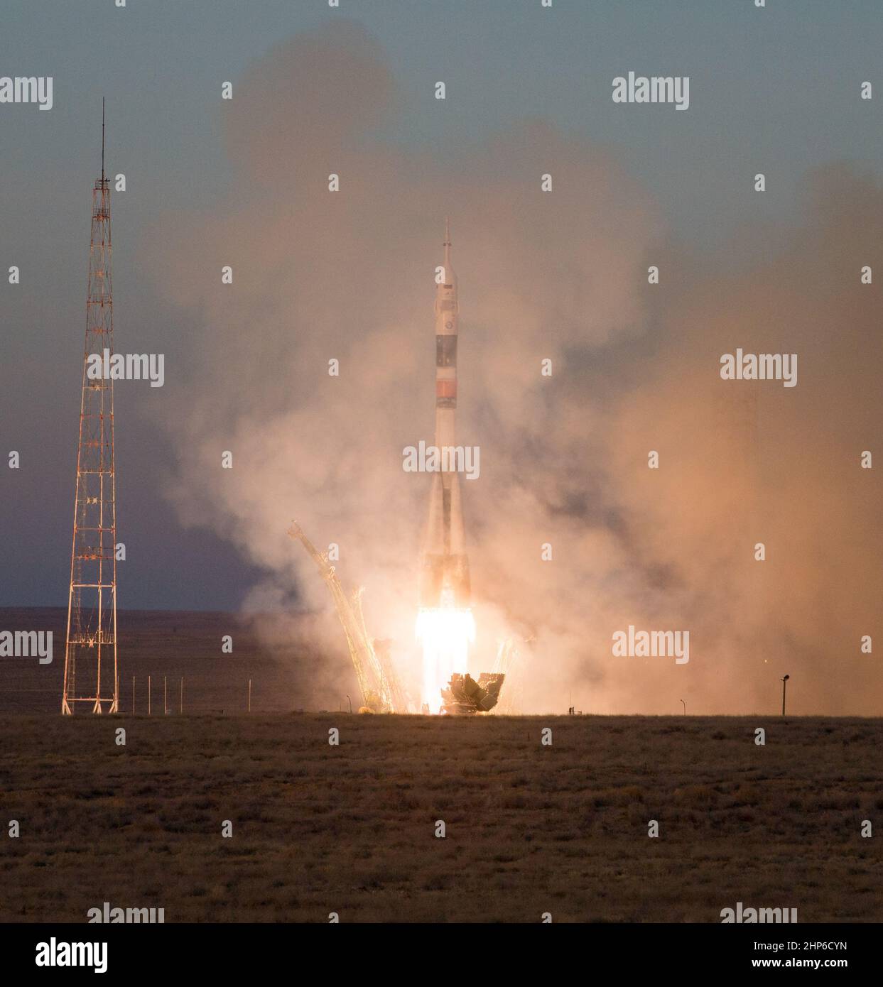 A Soyuz booster rocket launches the Soyuz MS-11 spacecraft from the ...