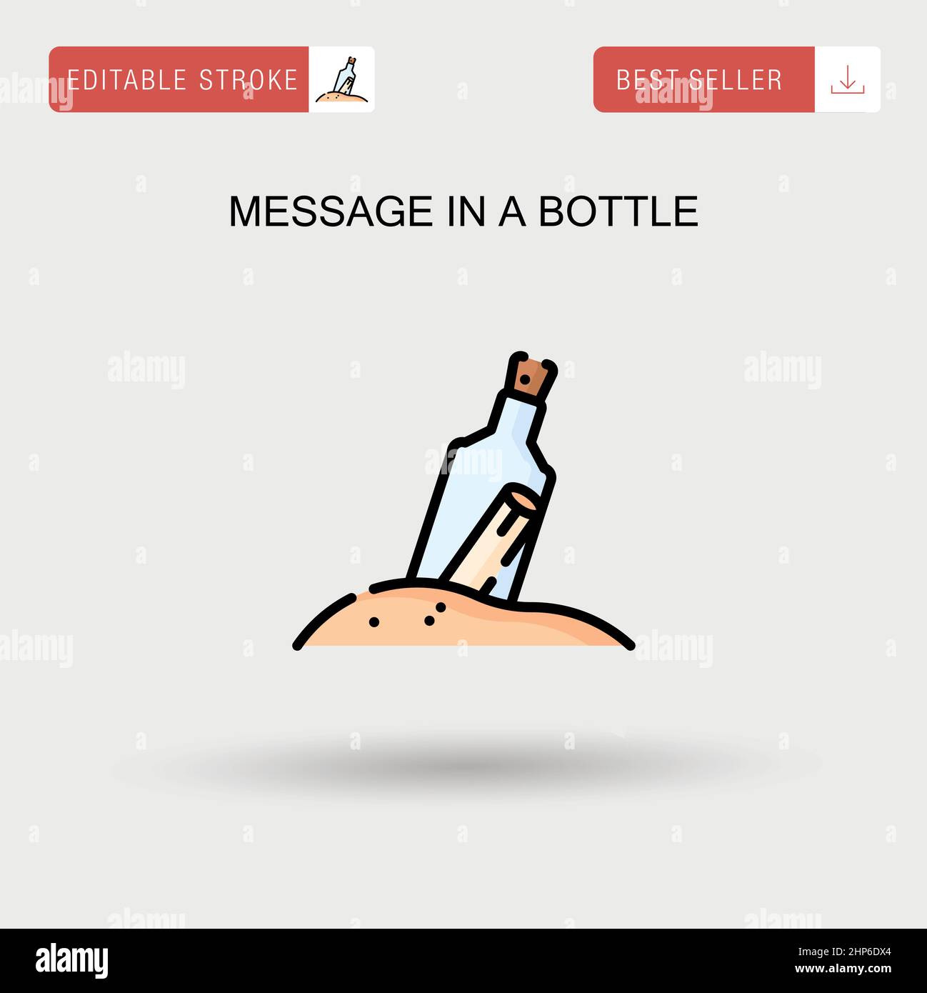 Bottle in sand Stock Vector Images - Alamy