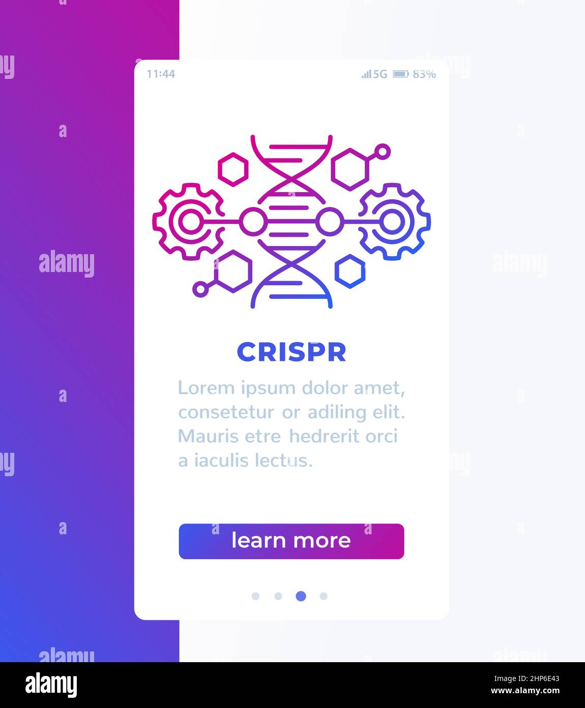 CRISPR, dna editing banner design with line icon Stock Vector Image ...