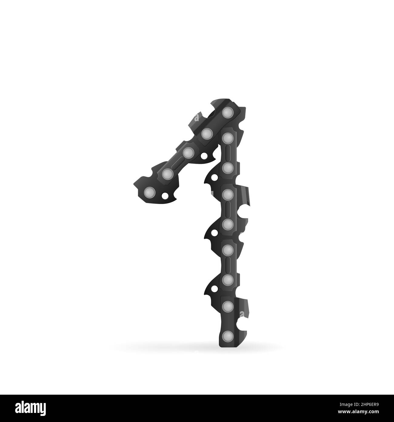 Chainsaw chain number one on a white background. Vector illustration ...