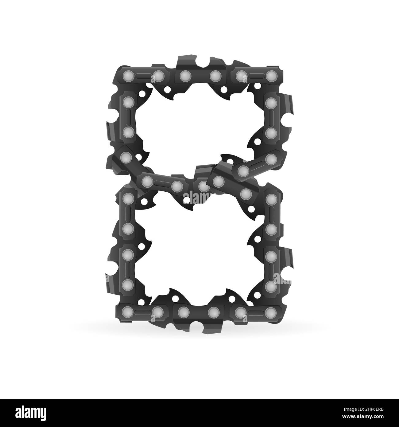 Chainsaw chain number eight on a white background. Vector illustration ...