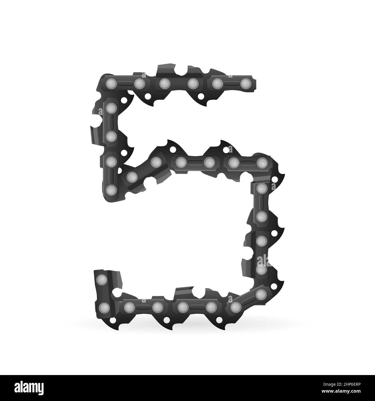 Chainsaw chain number five on a white background. Vector illustration ...