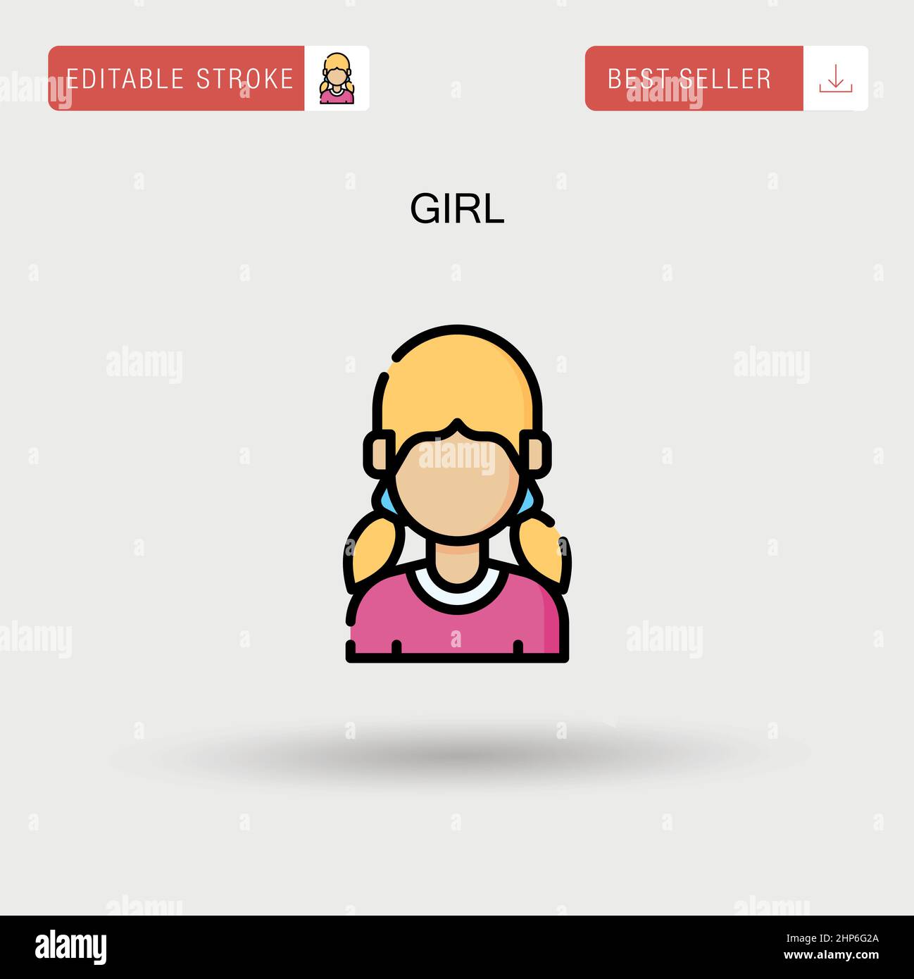 Girl Simple vector icon Stock Vector Image & Art - Alamy