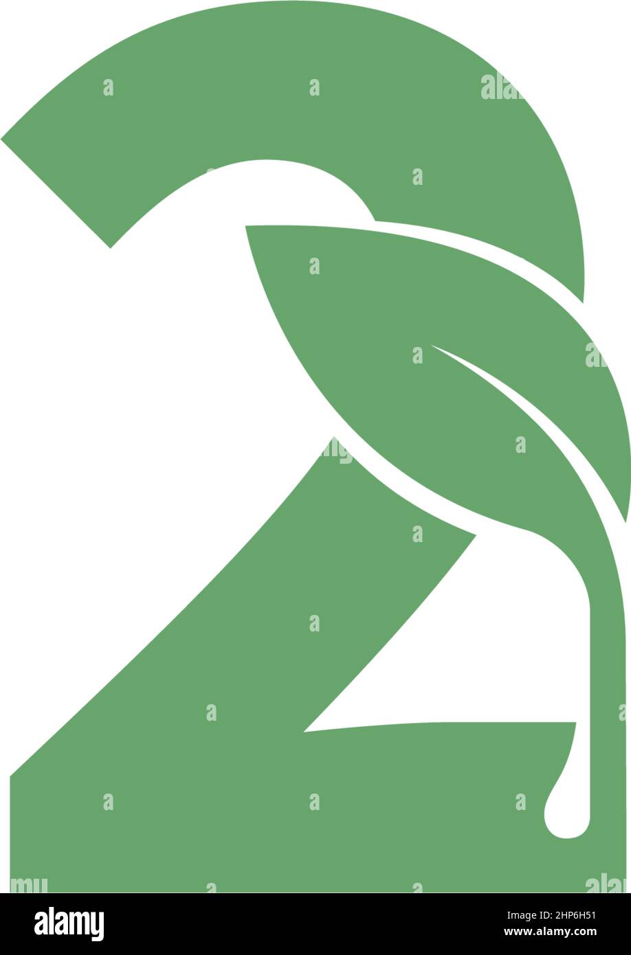 Number 2 icon leaf design concept template Stock Vector Image & Art - Alamy