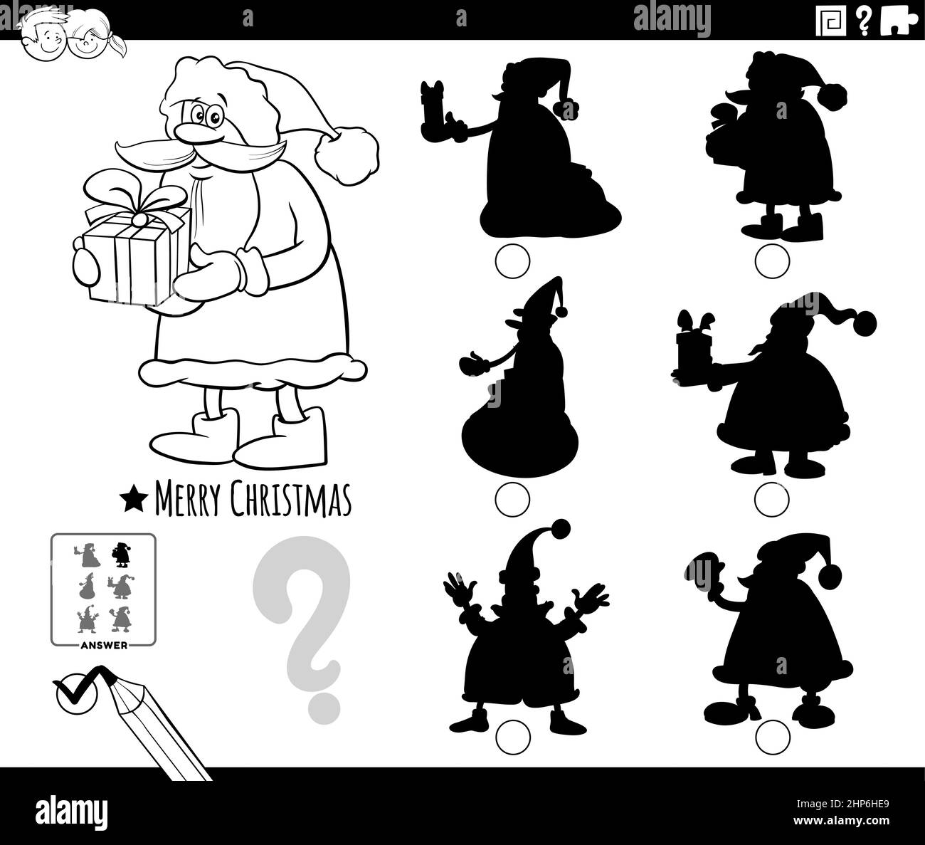 Vector illustration coloring page santa Stock Vector Images - Alamy