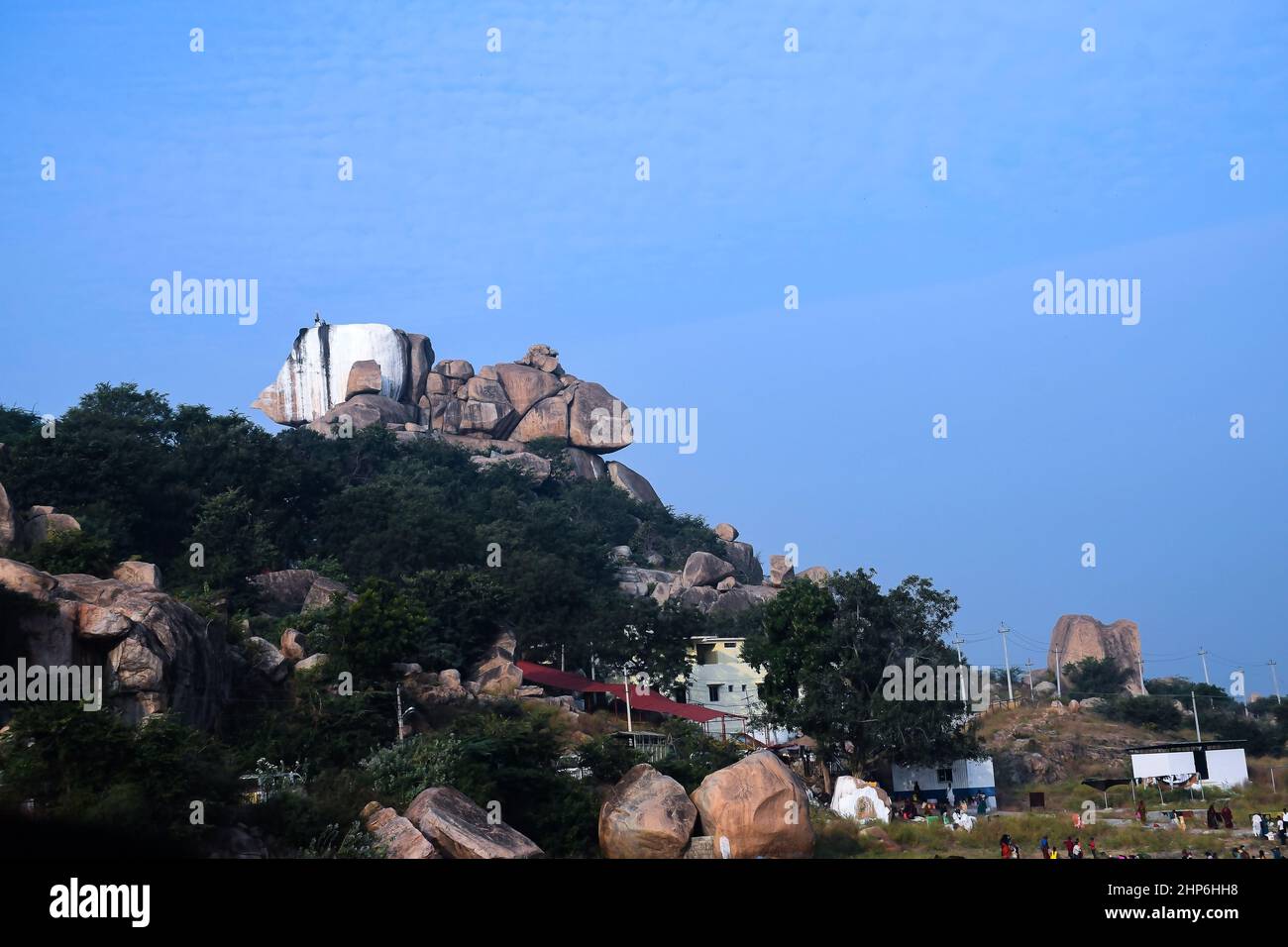 Big rocks standing without any support on the ancient Hindu temple ...