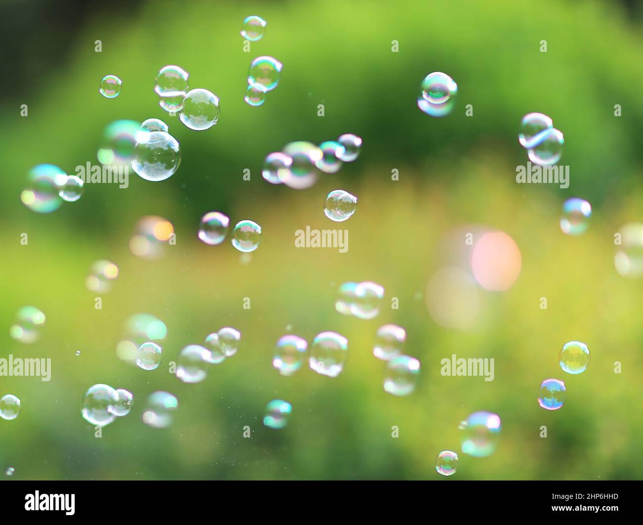 The rainbow bubbles from the bubble blower Stock Photo - Alamy