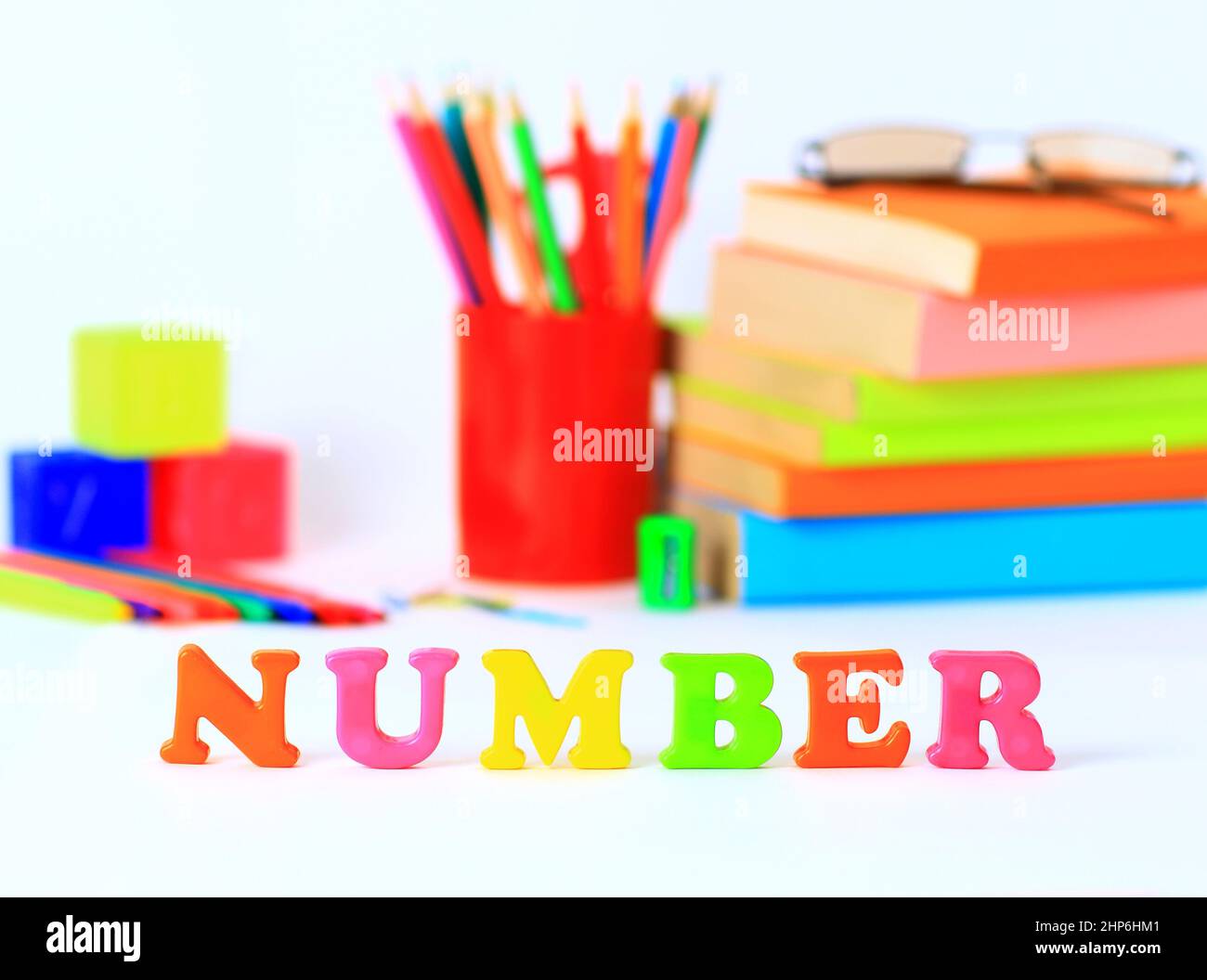 School supplies. The main word Stock Photo - Alamy