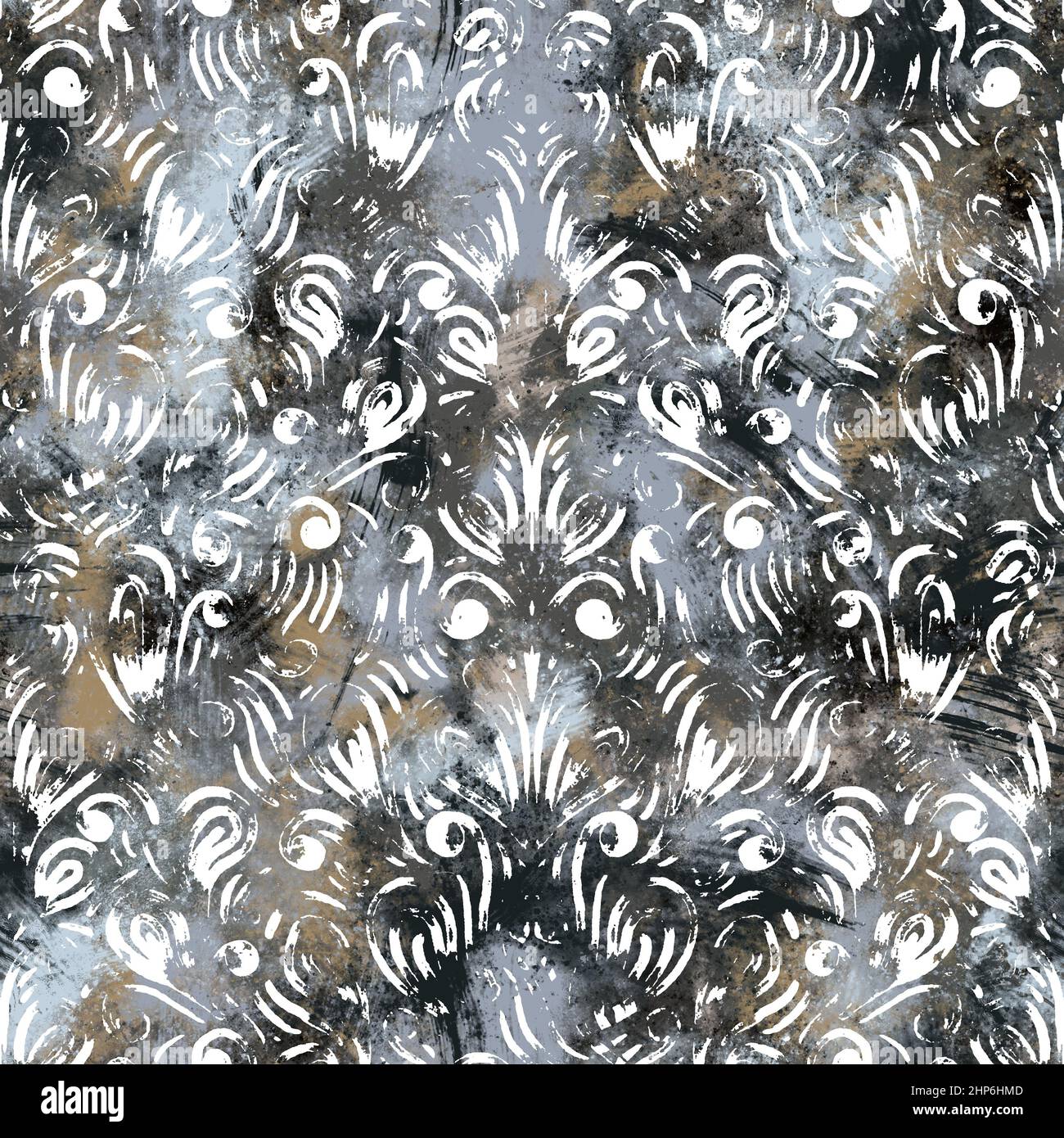 Seamless neutral and white grungy classic abstract surface pattern ...
