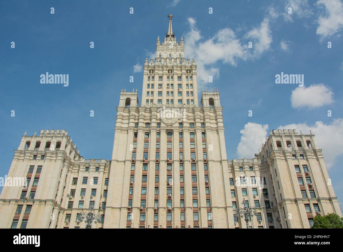 View of the one of seven Stalinist skyscrapers Red Gate Building in ...