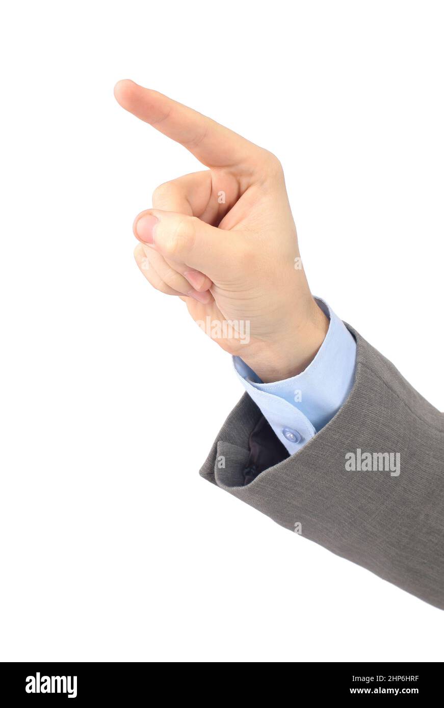 Office hand indicates. Isolated on white background Stock Photo - Alamy
