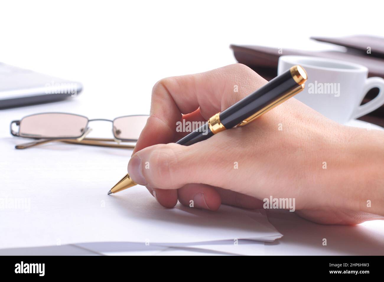 signing finance contract Stock Photo - Alamy