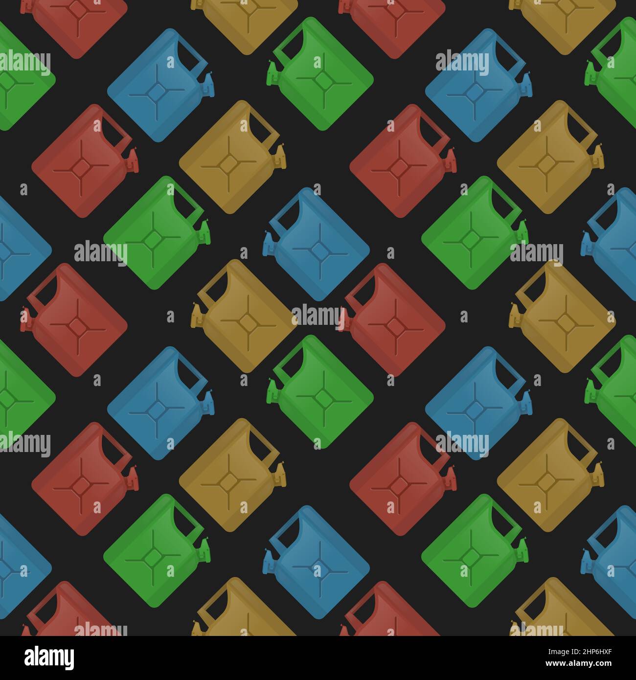 Colored Jerry Can Isolated on Black Background. Metal Fuel Container ...