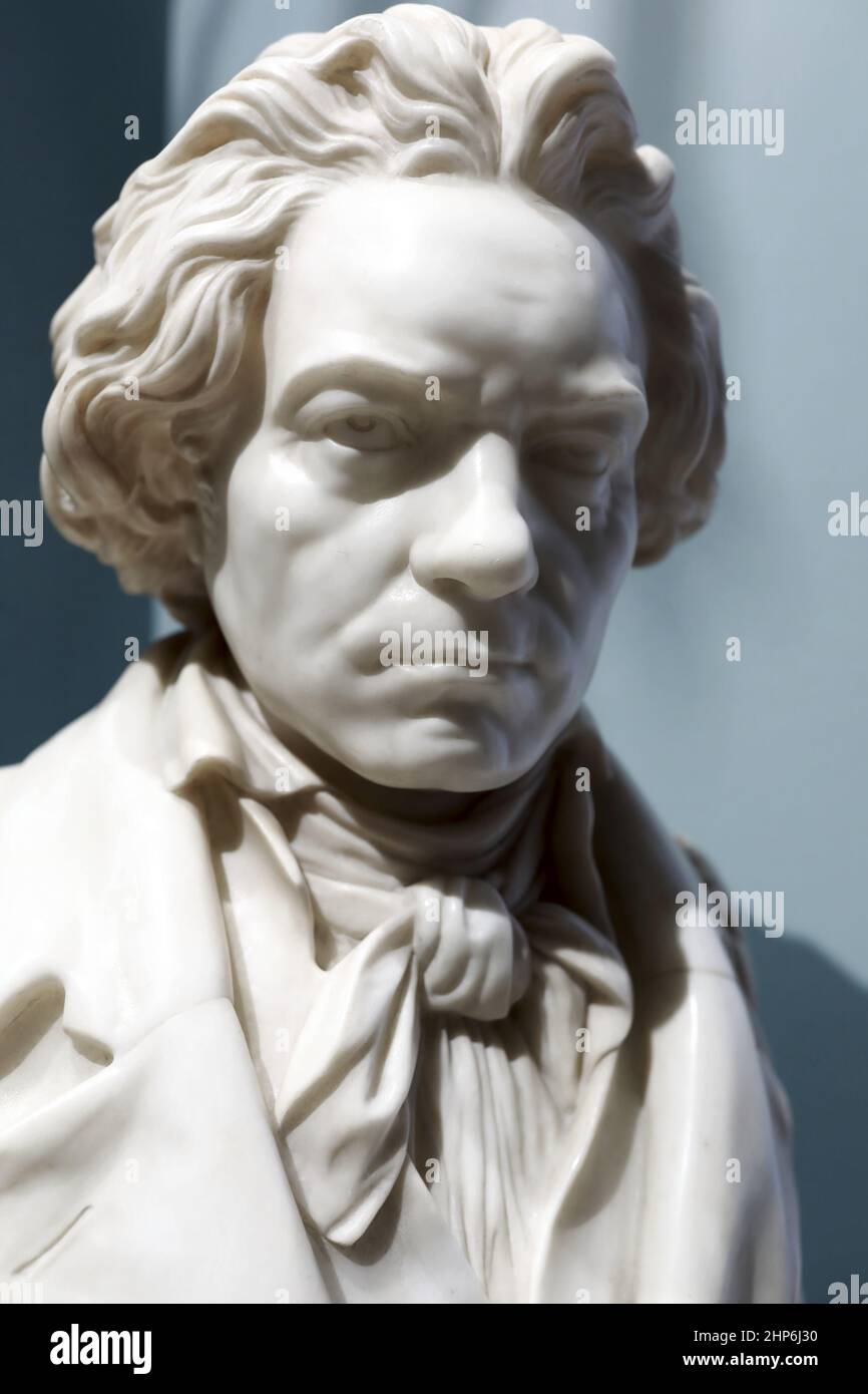 Bust of composer ludwig van Beethoven on wall background Stock Photo ...