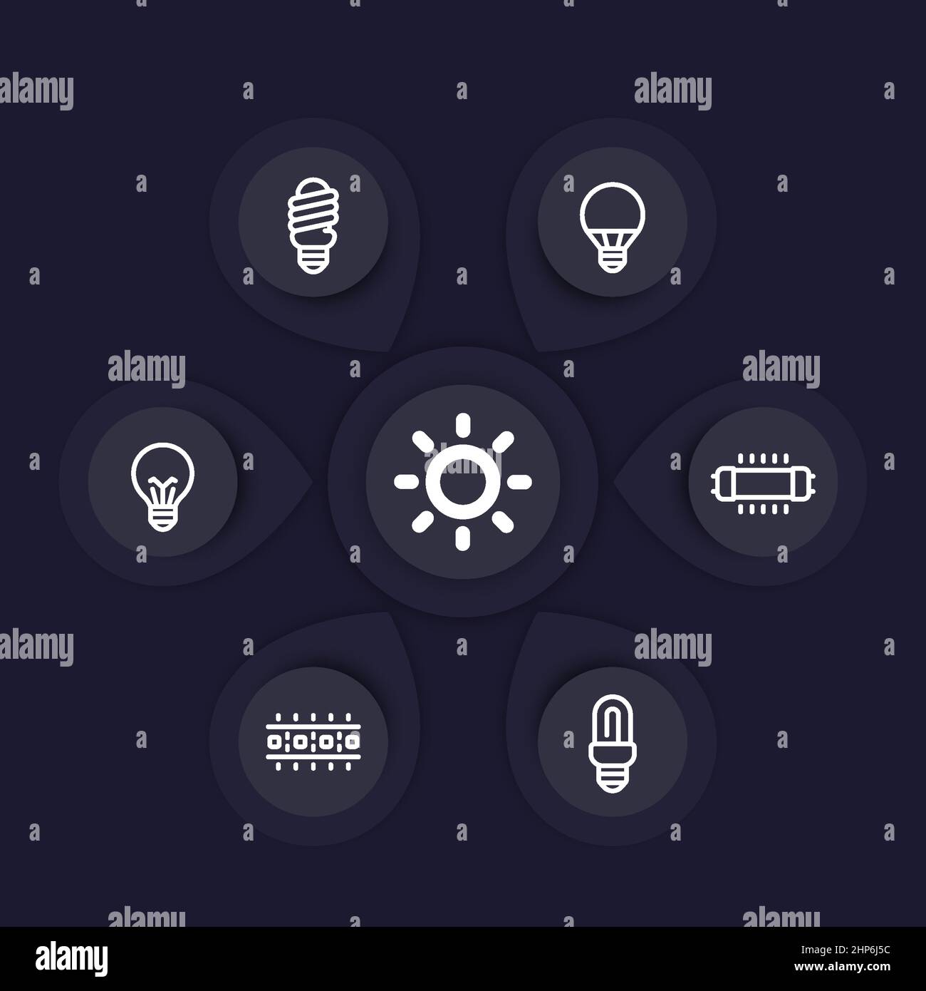 lighting, light bulbs icons, infographics elements Stock Vector Image ...