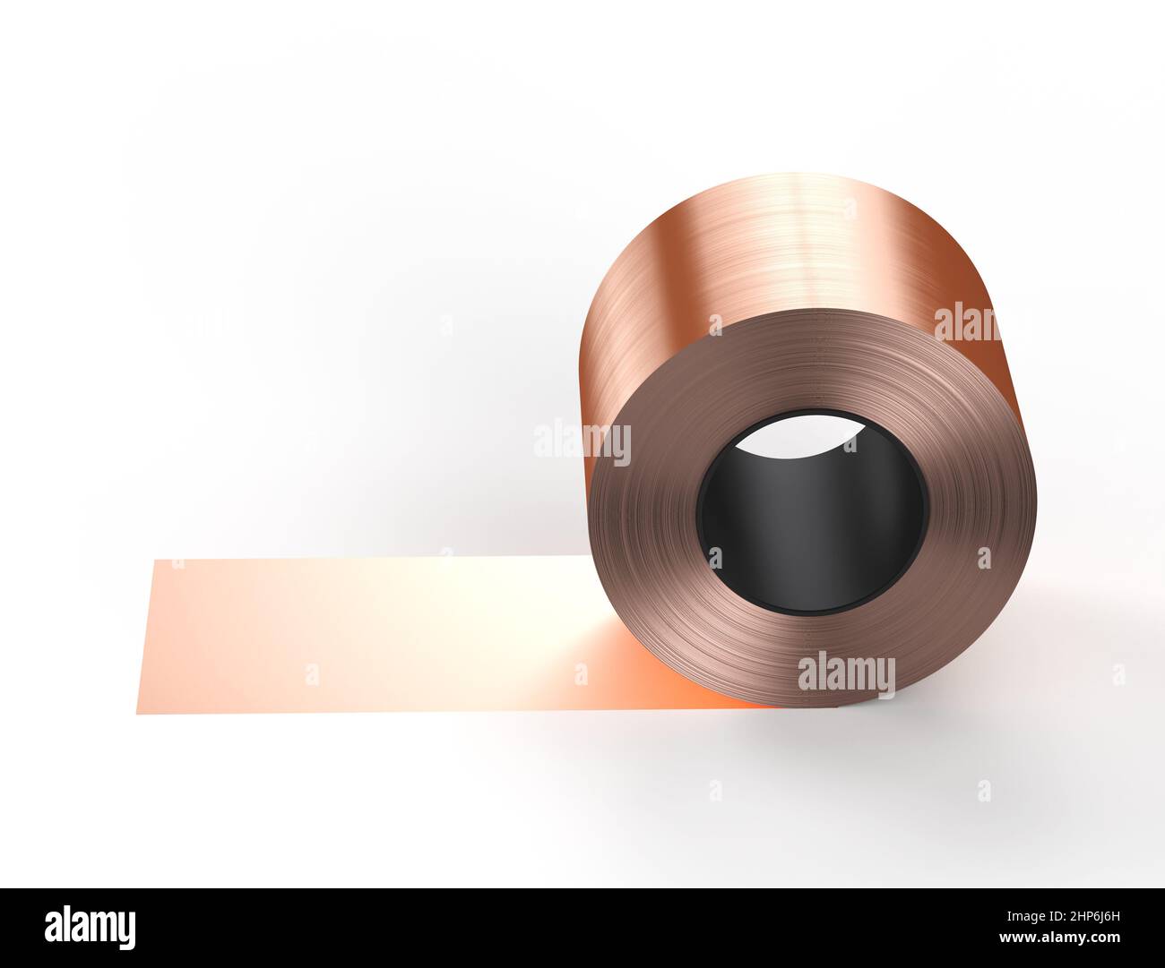 3d rendering roll of copper sheet or heap of copper tape Stock Photo ...