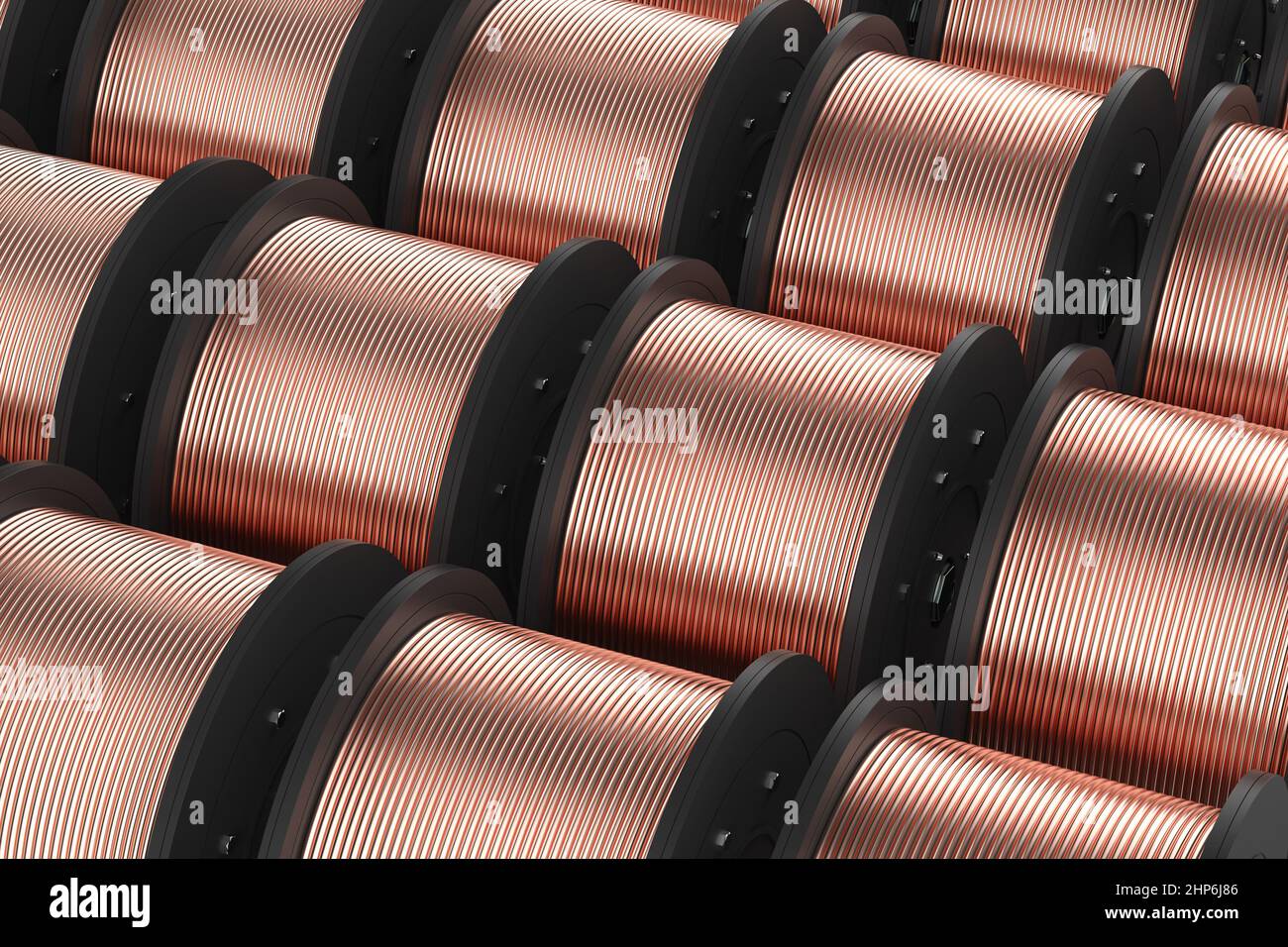 3d rendering roll of copper sheets or heap of copper tapes Stock Photo ...