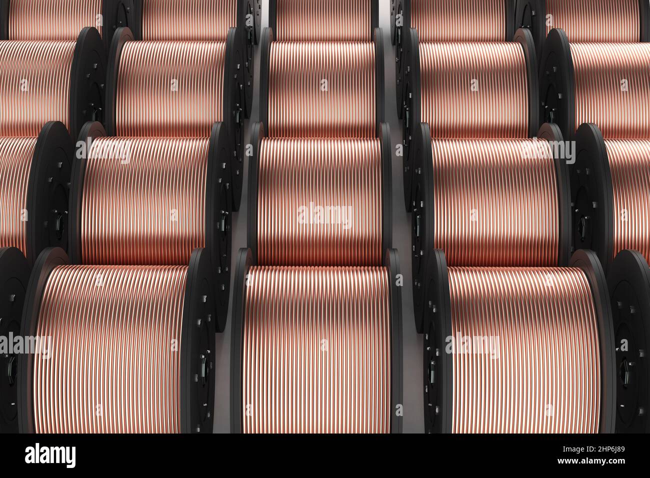 3d rendering roll of copper sheets or heap of copper tapes Stock Photo ...