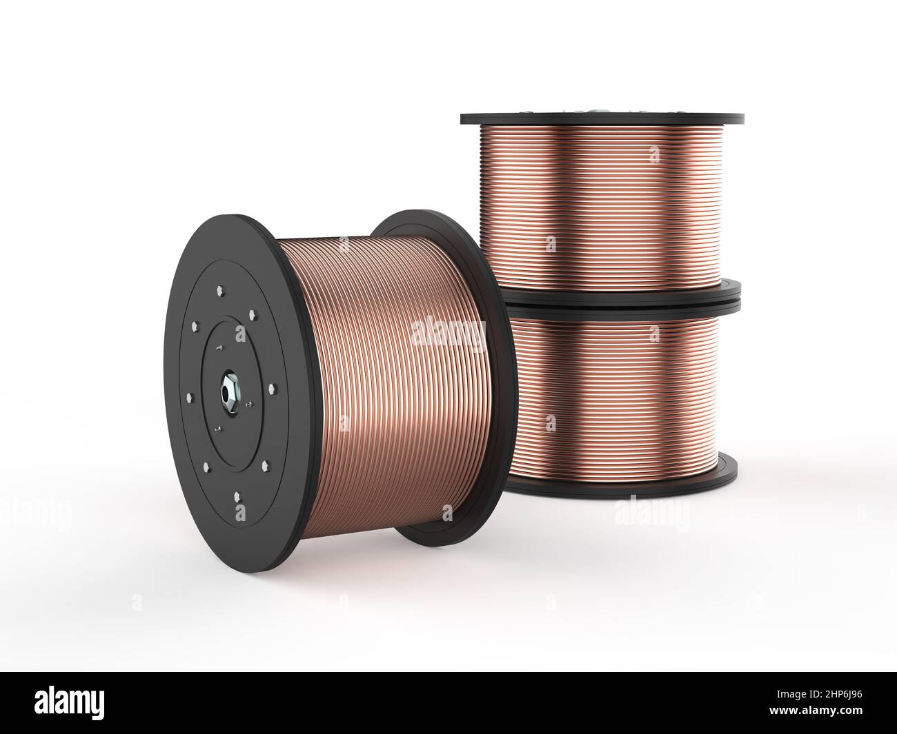 3d rendering roll of copper sheets or heap of copper tapes Stock Photo ...