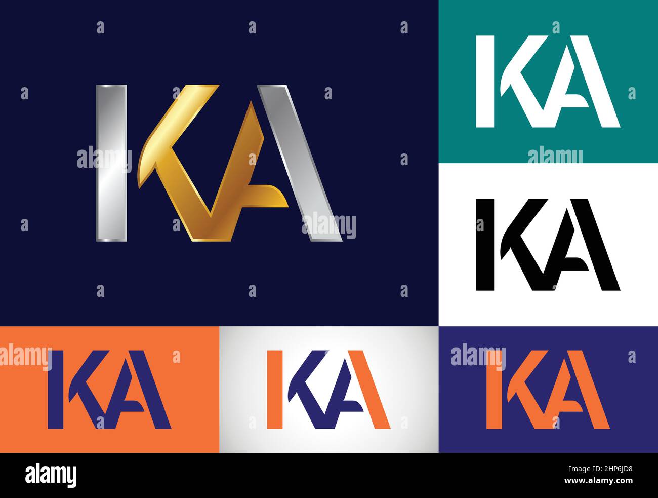 Initial Monogram Letter K A Logo Design Vector Template. KA Letter Logo ...